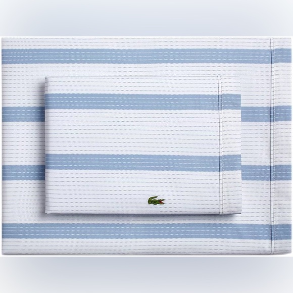 Lacoste | Bedding | Lacoste 0 Cotton Flat Sheet Archive Zen Blue Queen ...